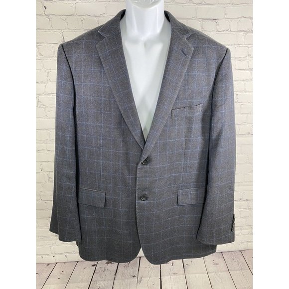 Pronto Uomo | Suits & Blazers | Pronto Uomo Blue Brown Plaid Wool Silk ...